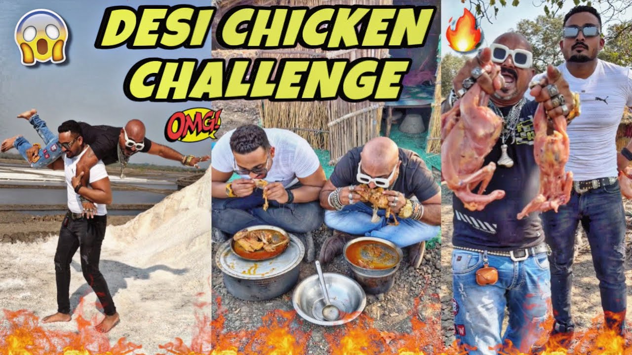 Desi Chicken Challenge Ft. Body Builder l Ulhas Kamathe l Chicken Leg ...