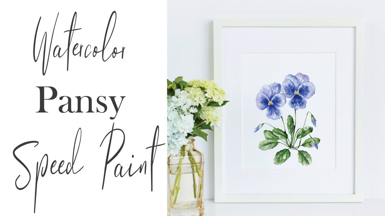How to Paint a Watercolor Pansy | Speed Painting - YouTube