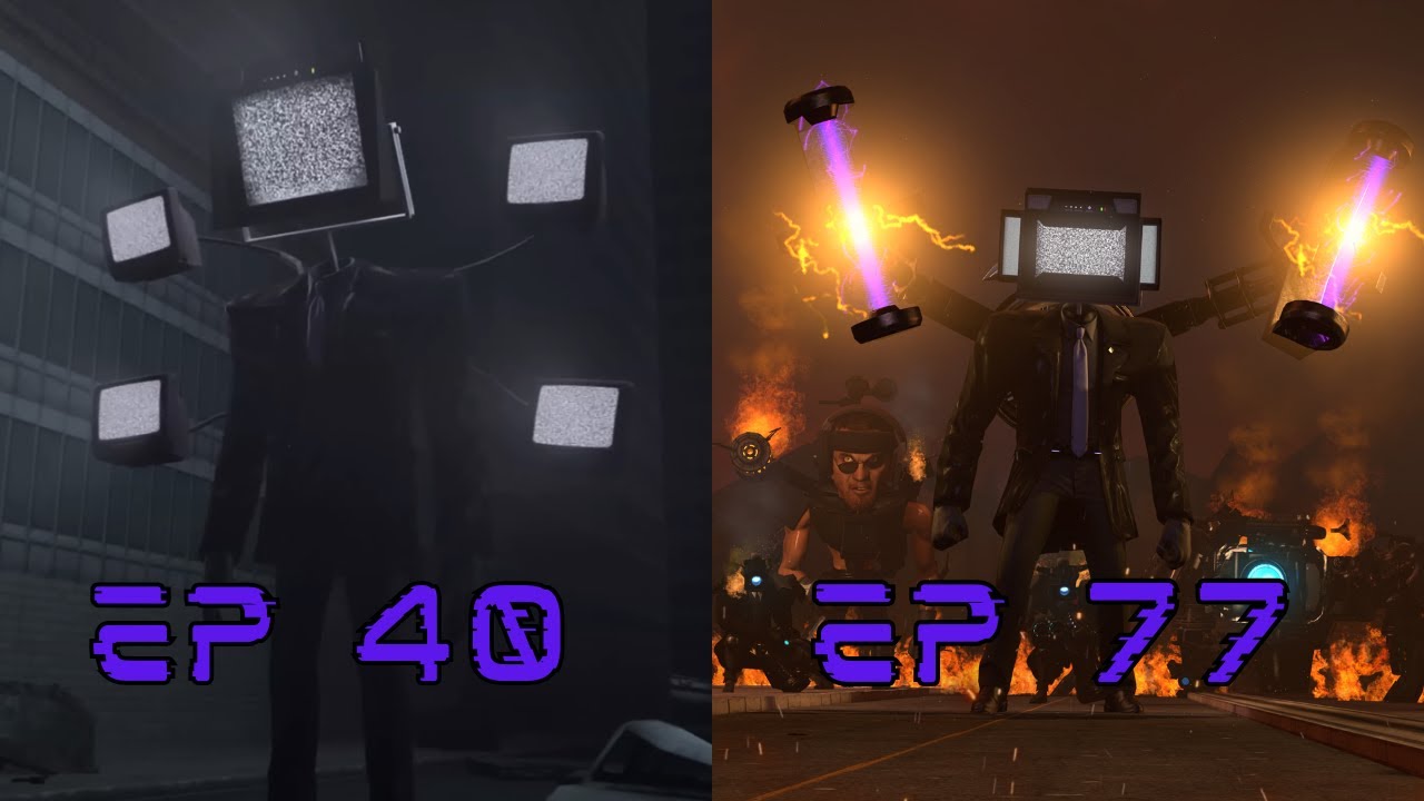 All Large TV Man (Polycephaly) Scenes (40-79) - YouTube