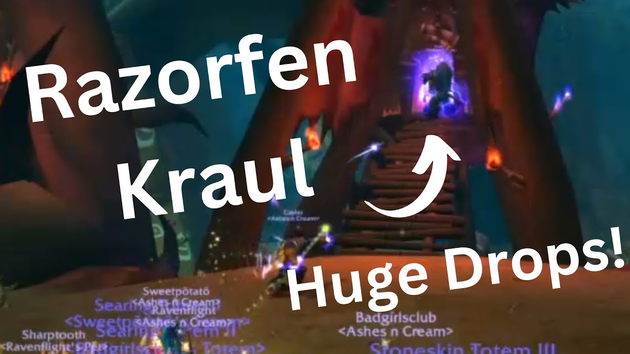 Razorfen Kraul Guild Run Huge Drops Hardcore Classic Wow - YouTube