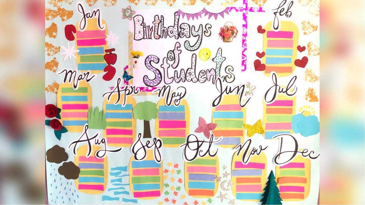 Birthday chart making for students||easy birthday chart making idea ...