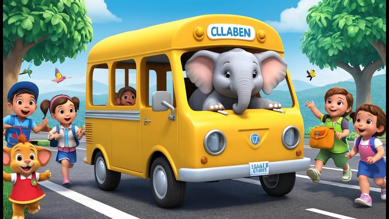 Baby Elephant on a School Van | Fun Learning Adventure for Kids 🐘🚌🎵 ...