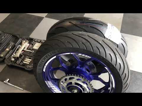 160-60-17 mounted on stock rear Yamaha R3 rim. Changed from a 140-70-70 ...