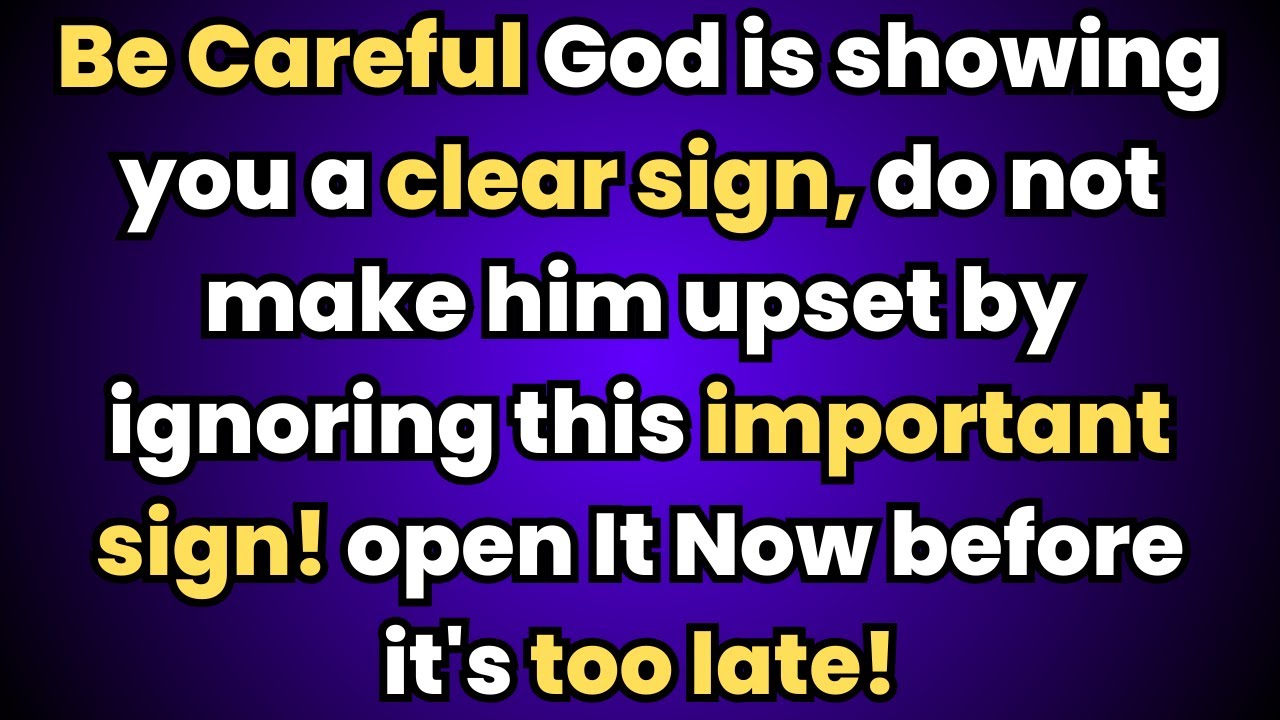 Be Careful God is showing you a clear sign, do not make him upset ...
