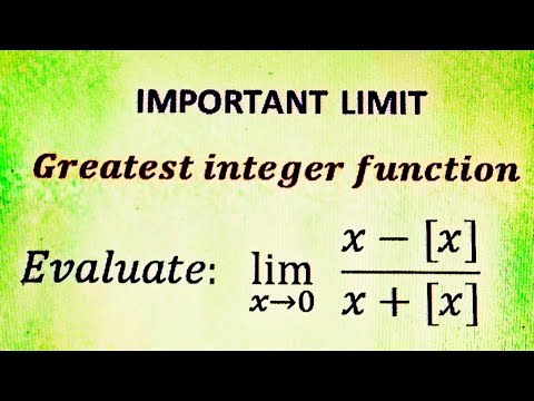 Limits involving greatest Integer Function - YouTube