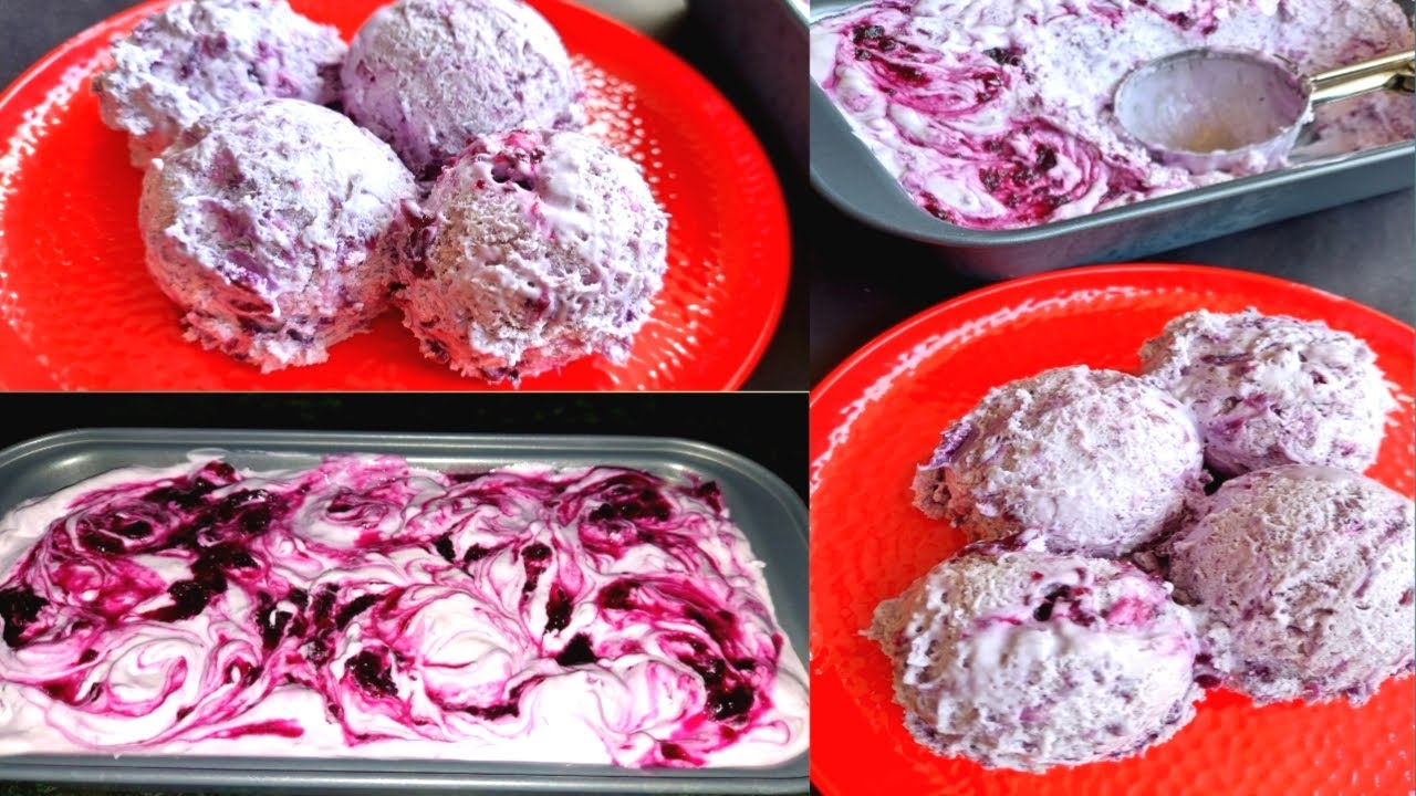 Black Grape Ice Cream | Black Current Ice Cream Recipe| Homemade Black ...