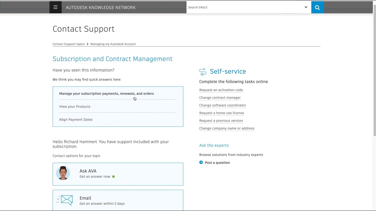 Access Support through your ADSK account - YouTube