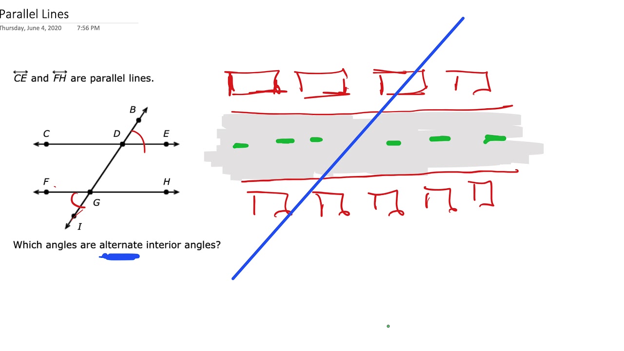 Parallel Lines and Transversals: Alternate Interior | Corresponding ...