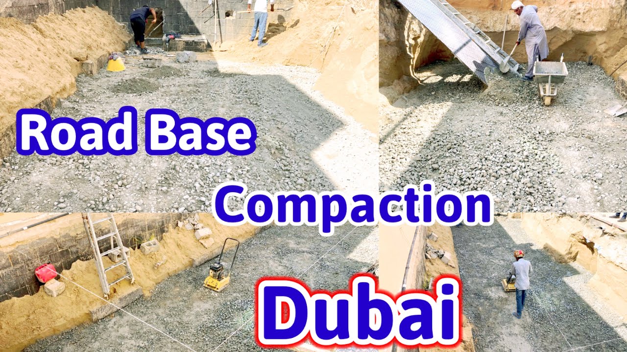 Step:4/Road Base Compaction Dubai/Soil Compactor Using after Leveling ...