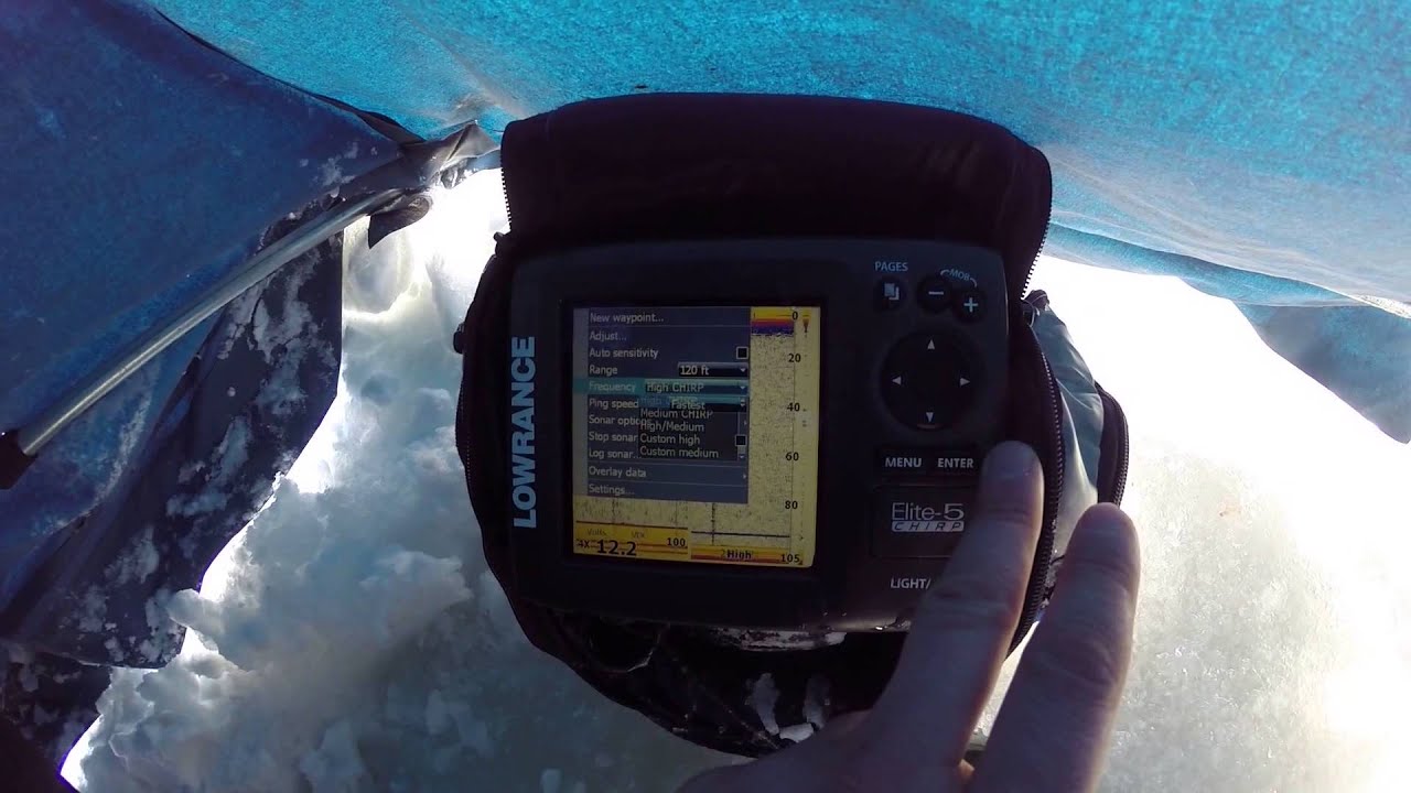 Lowrance Elite 5 CHIRP Deep Water Ice Fishing Settings Pt 1 - YouTube