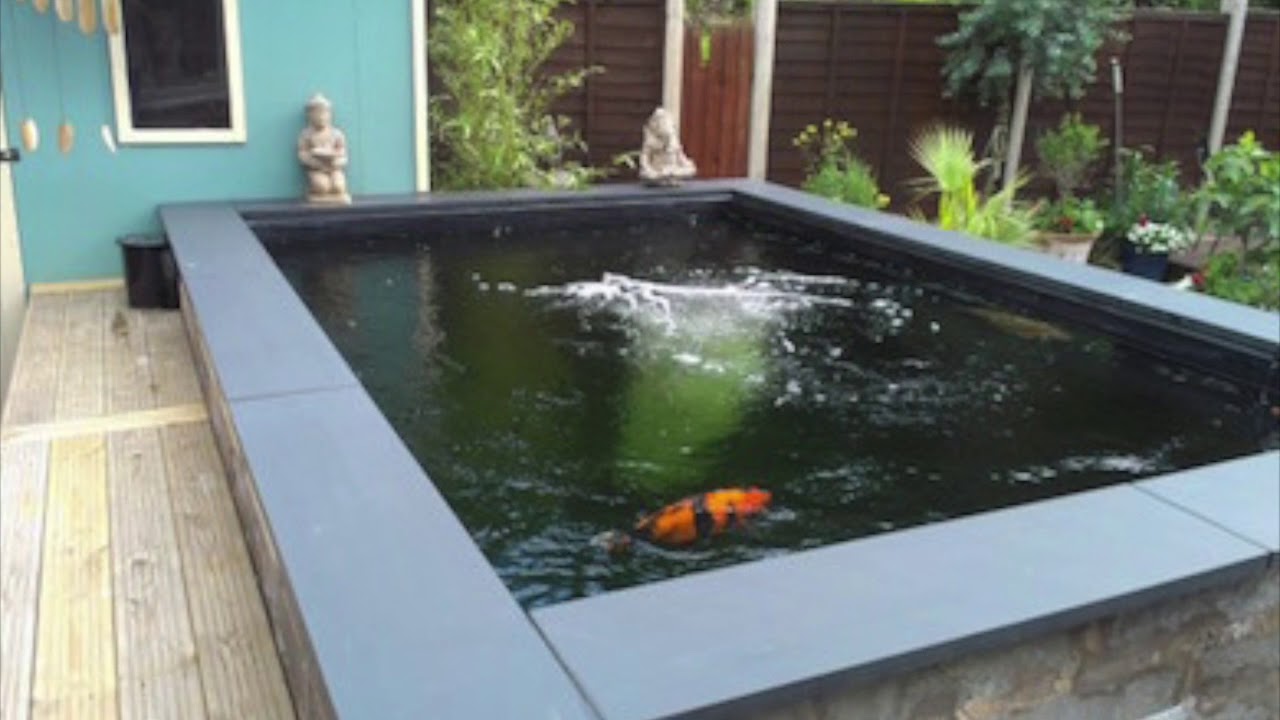 Slate coping stones for fish Ponds - YouTube