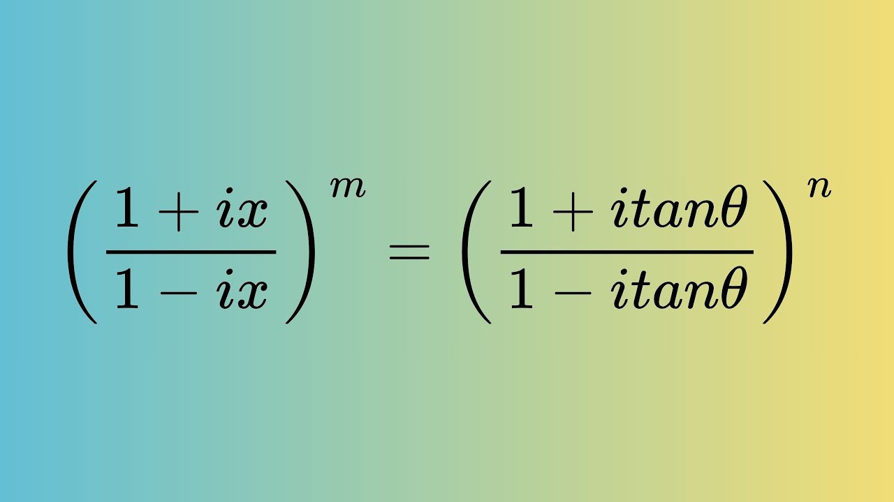 A nice Complex Equation - YouTube
