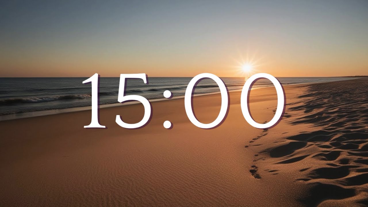 15 minute silent timer. Soft ocean waves at the end - YouTube