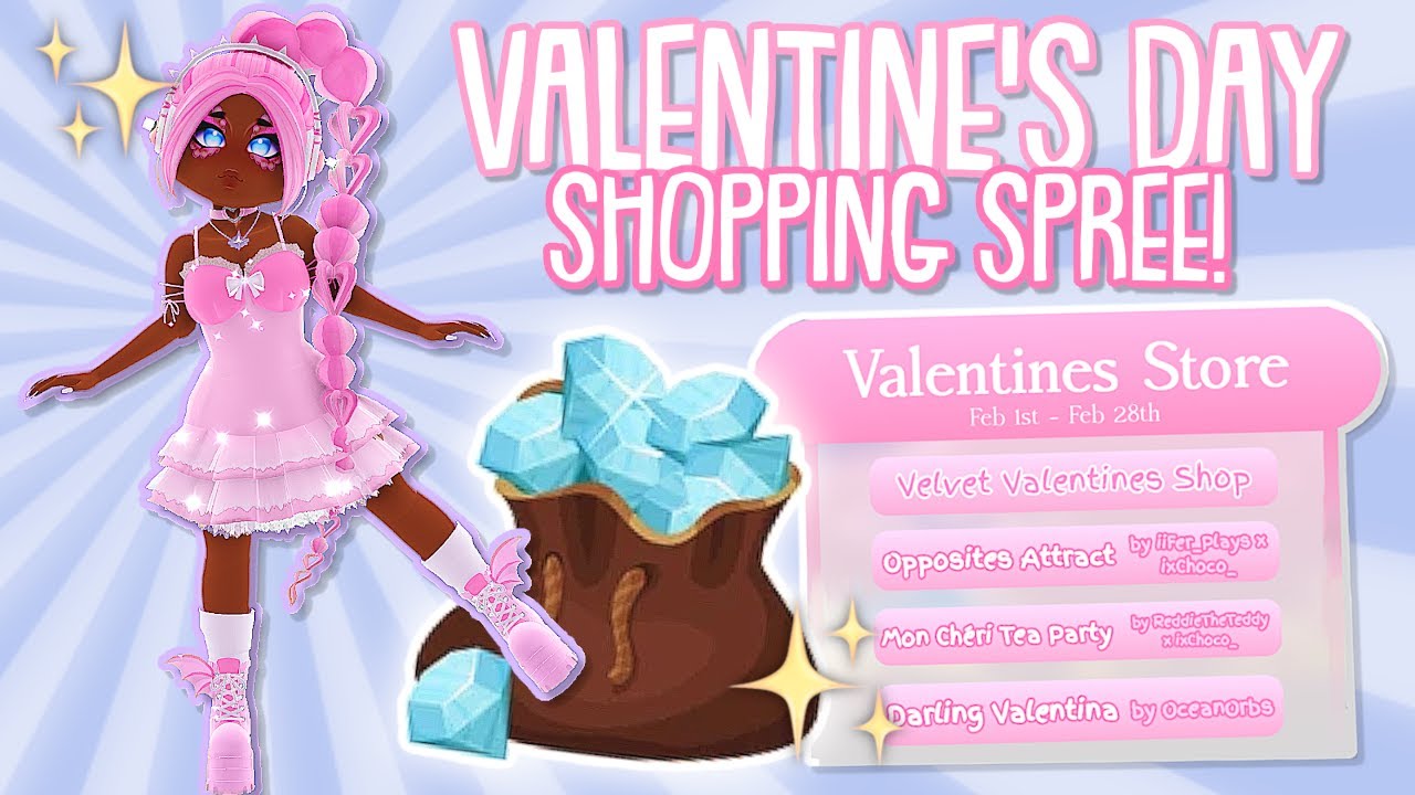 REACTING TO VALENTINE'S DAY UPDATE IN ROYALE HIGH 💕 + SHOPPING SPREE ...