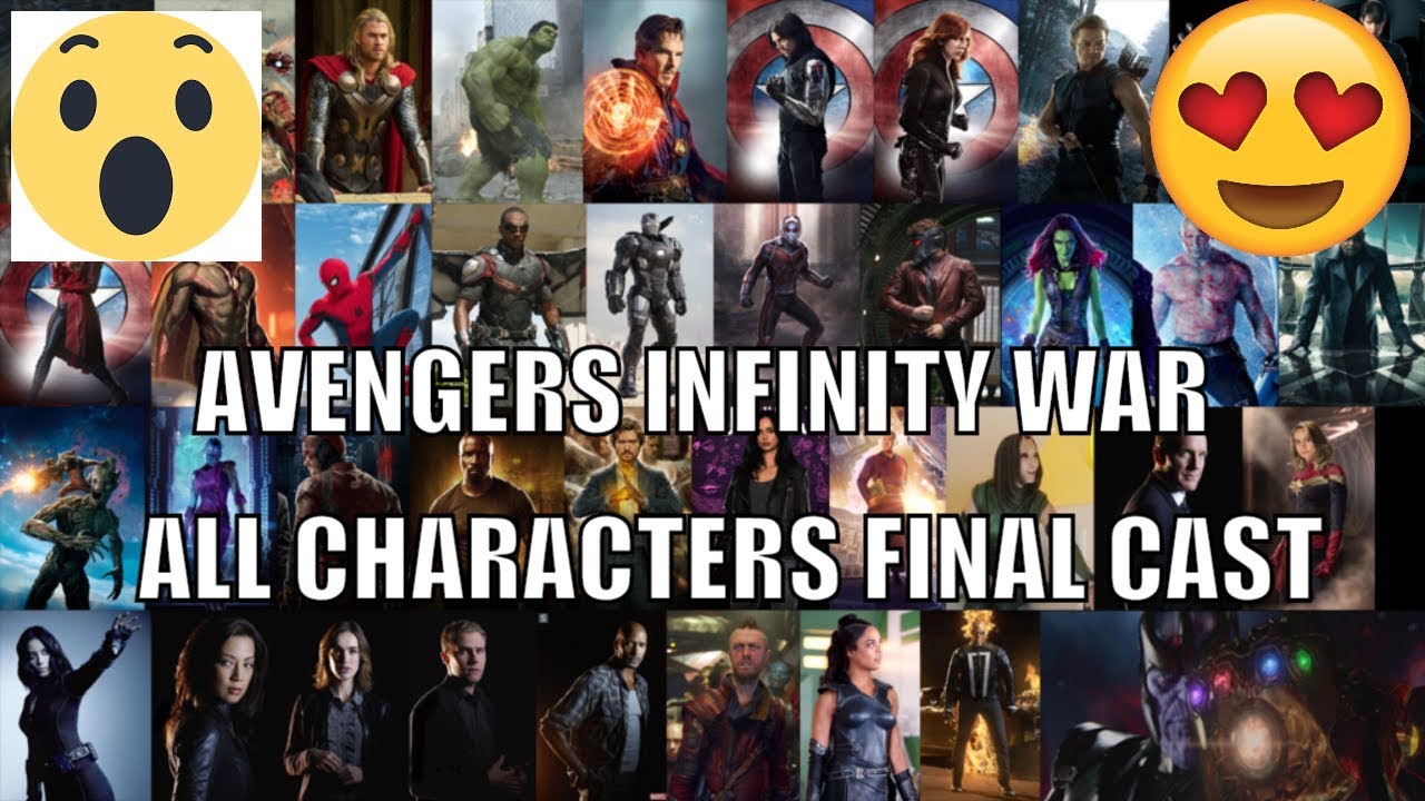 AVENGERS INFINITY WAR: ALL CHARACTERS FINAL CAST - YouTube