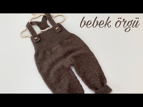 Dikişsiz askılı bebek örgü tulum yapımı