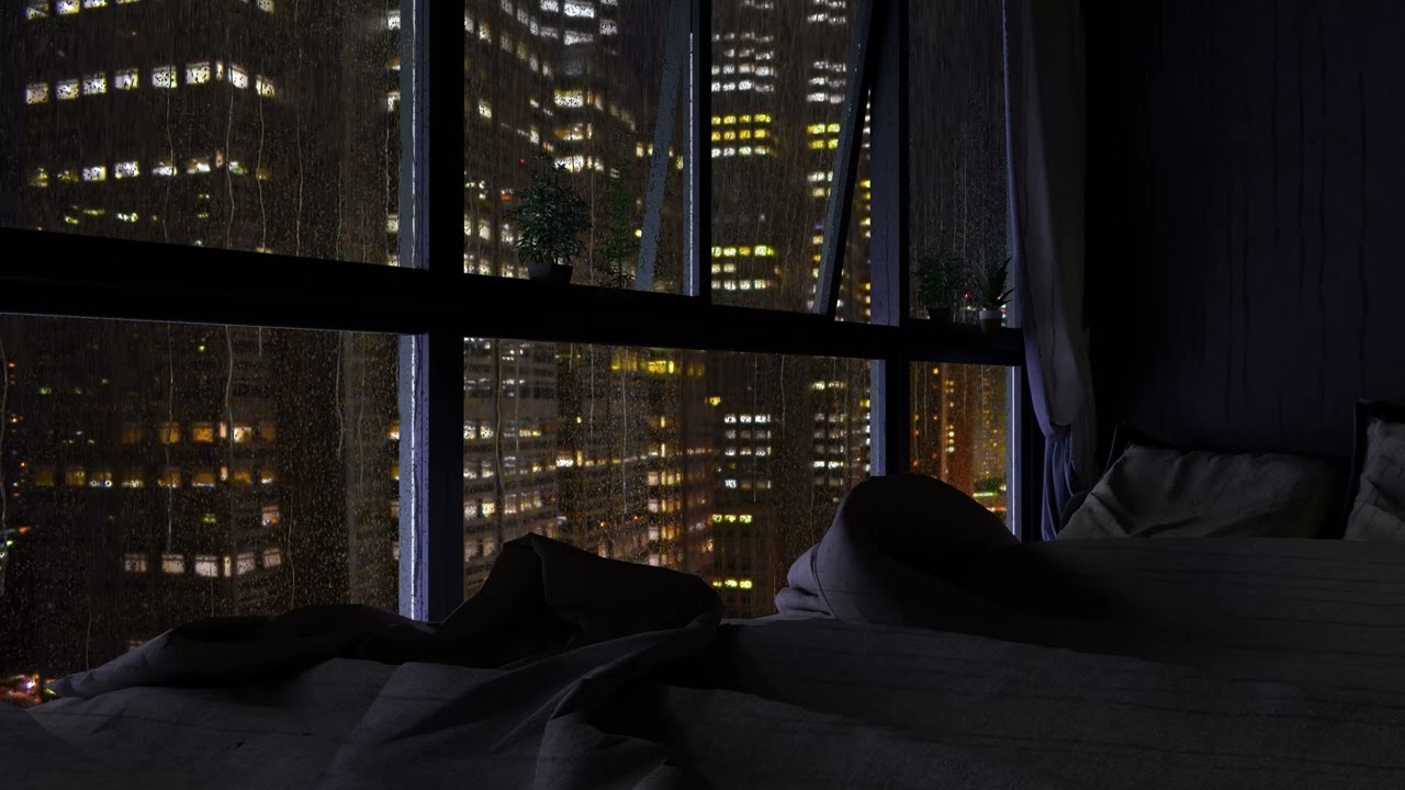 Cozy Bedroom and Rain On Window | Sleep In a Cozy Bed While Watching a ...