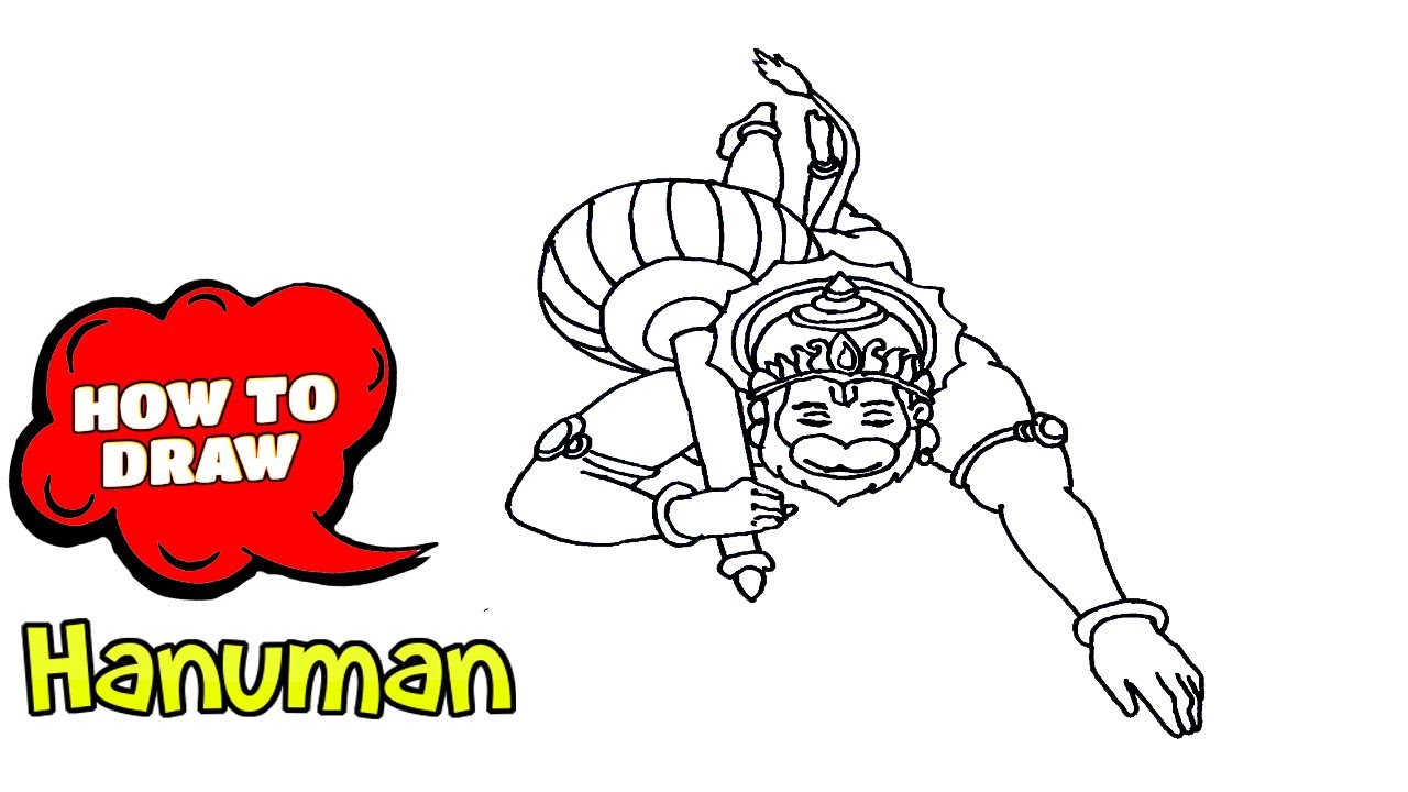 How to draw Hanuman Easy drawing with pen - YouTube