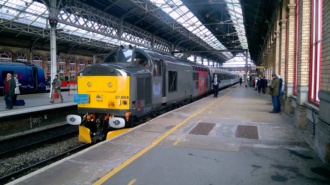 (HD) Europhoenix 37884 starting up at Preston 12/2/2016 - YouTube
