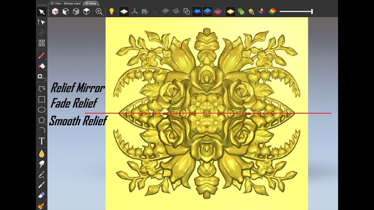 ArtCAM tutorial-Smooth Relief,Fade Relief,Mirror Relief-By ArtCam zone ...