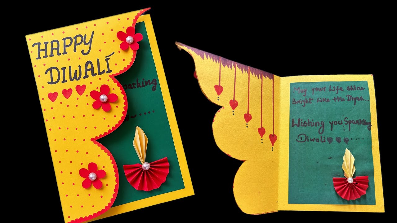 DIY Diwali card making handmade easy / How to make Diwali greeting card ...