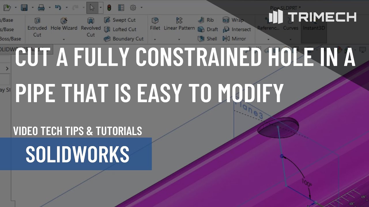 Cut a Fully Constrained Hole in a Pipe That is Easy to Modify and ...