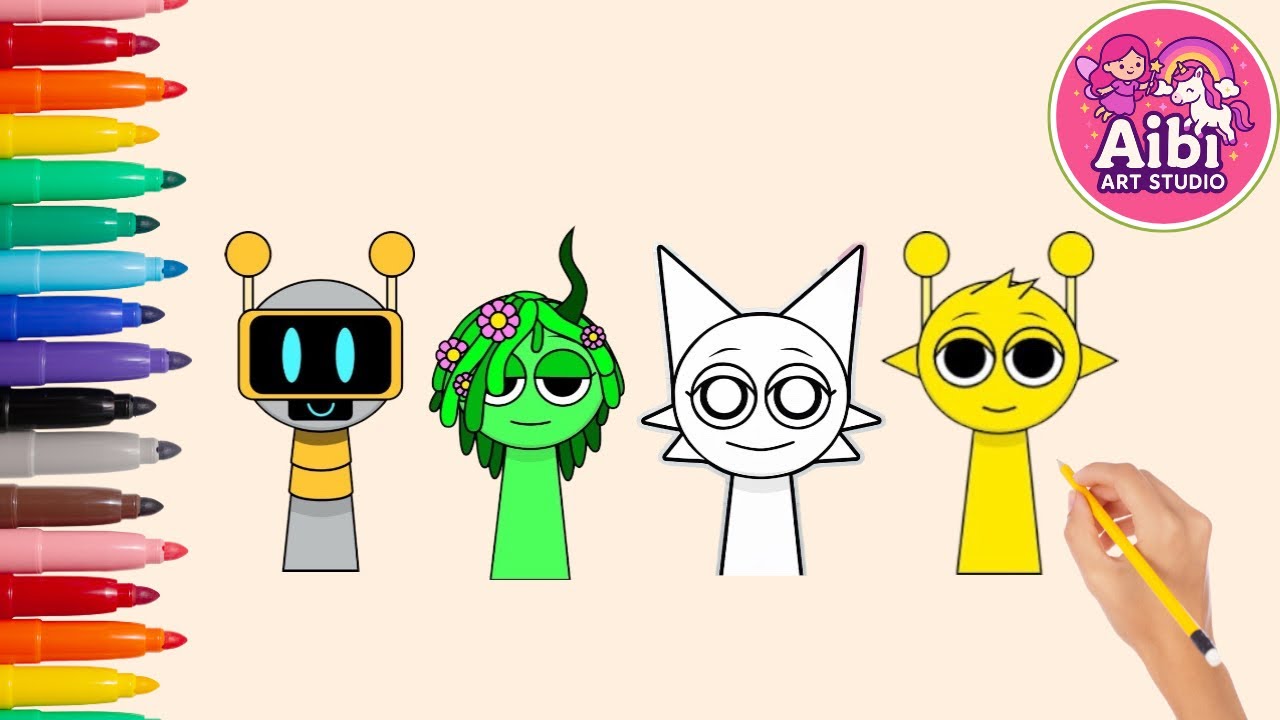 Incredibox SPRUNKI Coloring Pages/How to Color SIMON WENDA VINERIA ...
