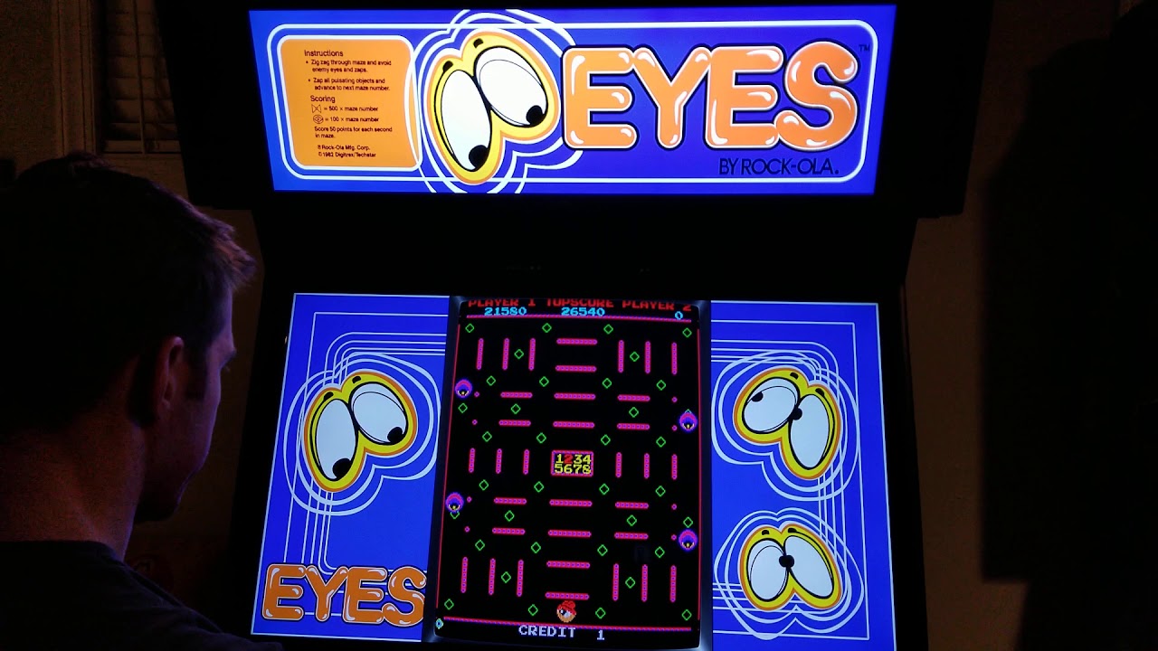 Eyes Arcade Cabinet MAME Gameplay w/ Hypermarquee - YouTube