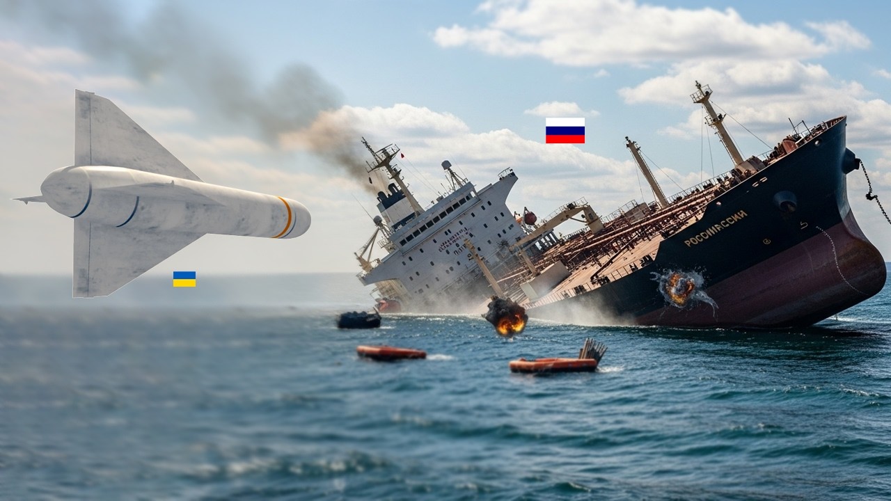 A large Russian oil tanker was sunk by Ukrainian missiles in the Black ...