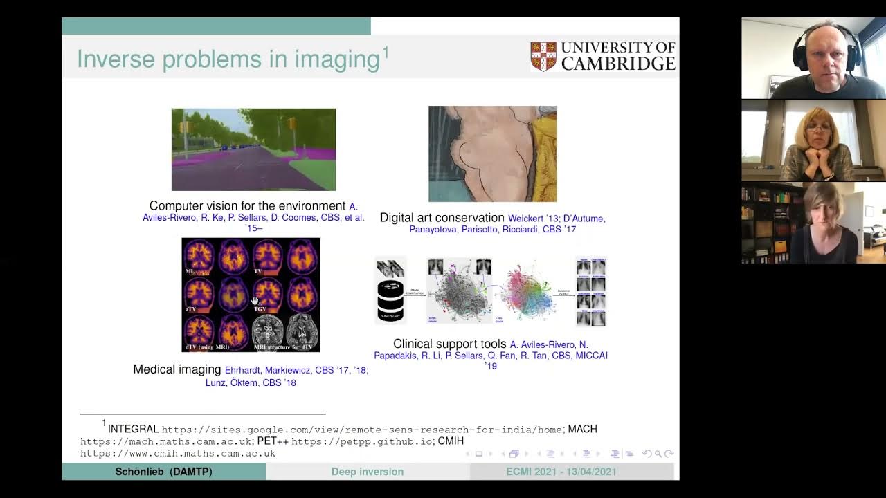 ECMI2021 Talk Carola-Bibiane Schönlieb, "Deep Learning for Solving Inverse Imaging Problems ...
