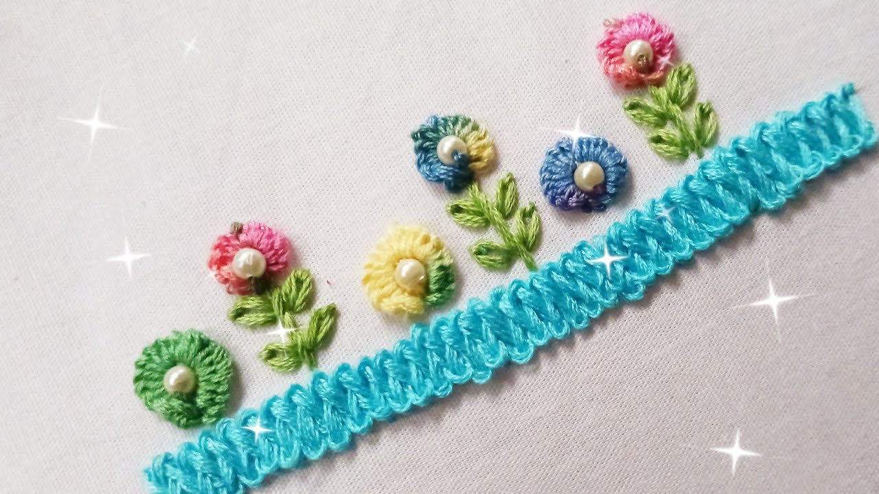 Beautiful Borderline Embroidery Design|Simple and Easy Hand Embroidery ...