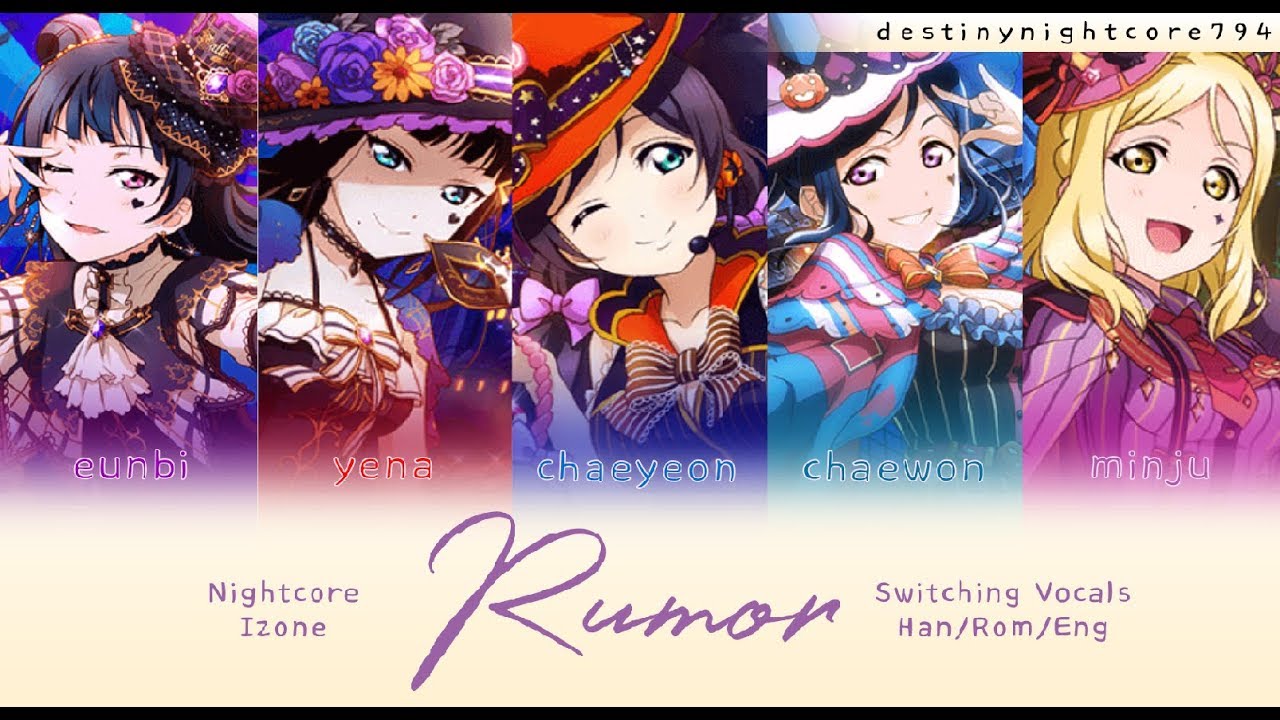 RUMOR - IZONE VERSION - NIGHTCORE [Switching Vocals] - YouTube