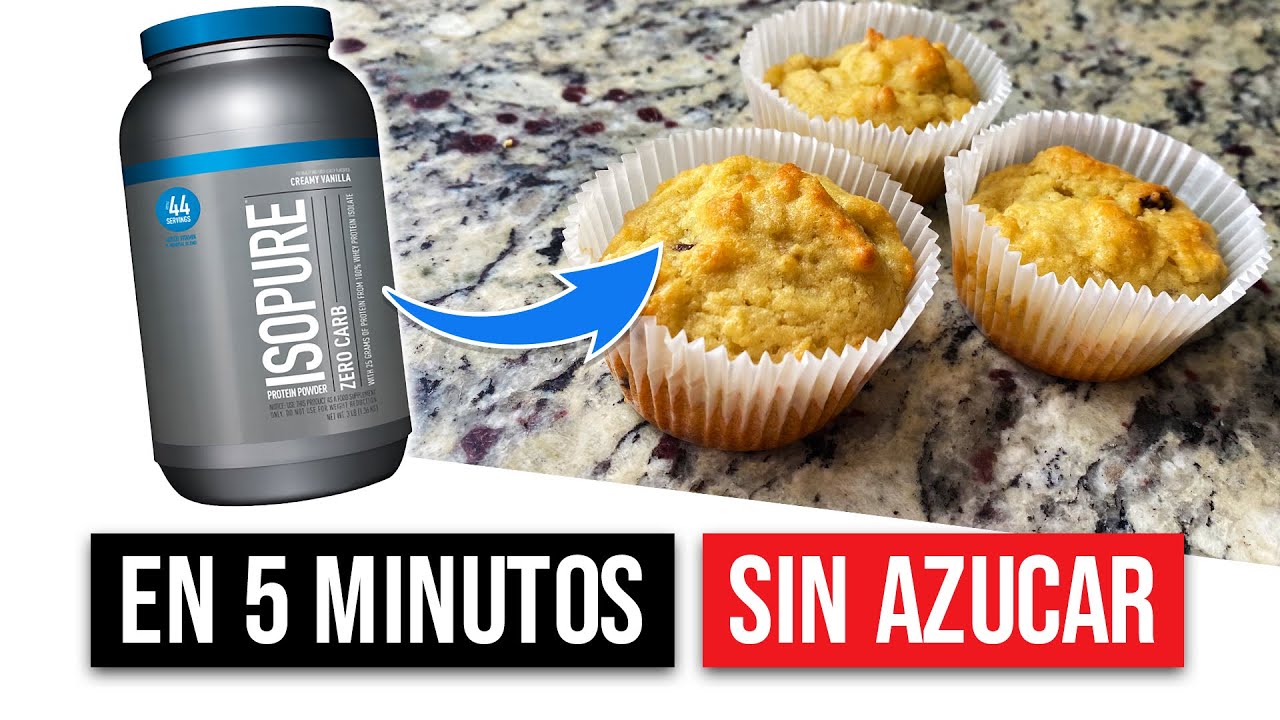 Cupcakes de PROTEINA SIN AZUCAR en 5 minutos | Receta facil y saludable ...