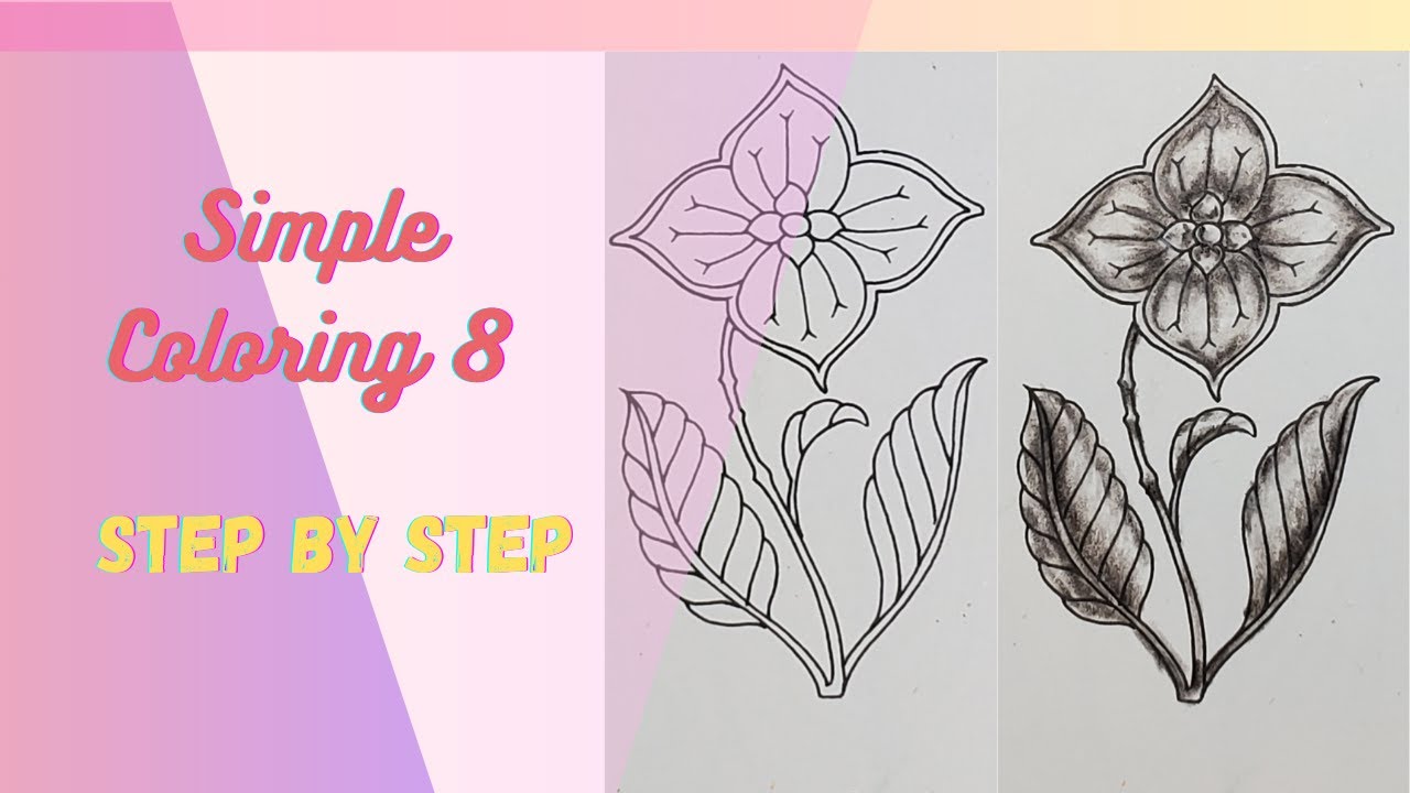 Simple Coloring 8 - World of Flowers – Step by Step - YouTube