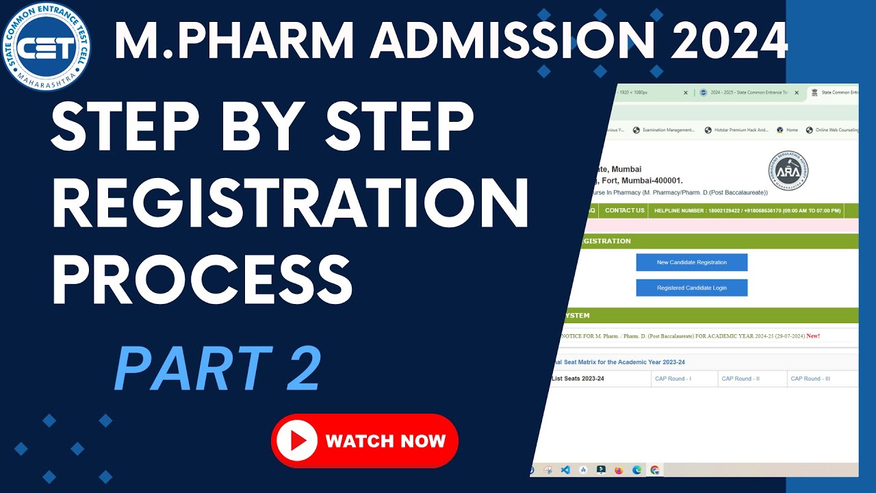 M Pharmacy Registration Form Filling Process Part 2 - YouTube