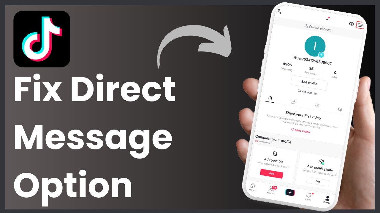 TikTok Direct Message Option Not Showing ! [EASY FIX] - YouTube