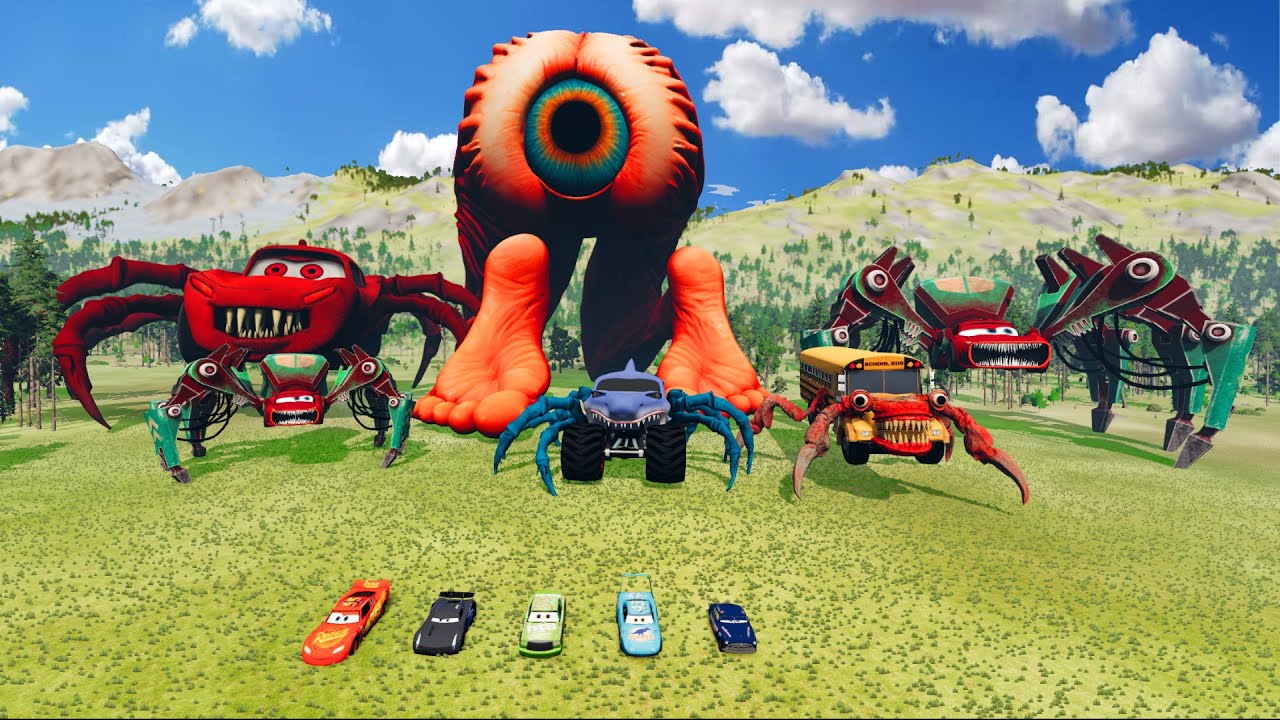 ALL MONSTERS Big & Small Cars with TOK TOK MATAH EATER & BUS CAR EATER ...
