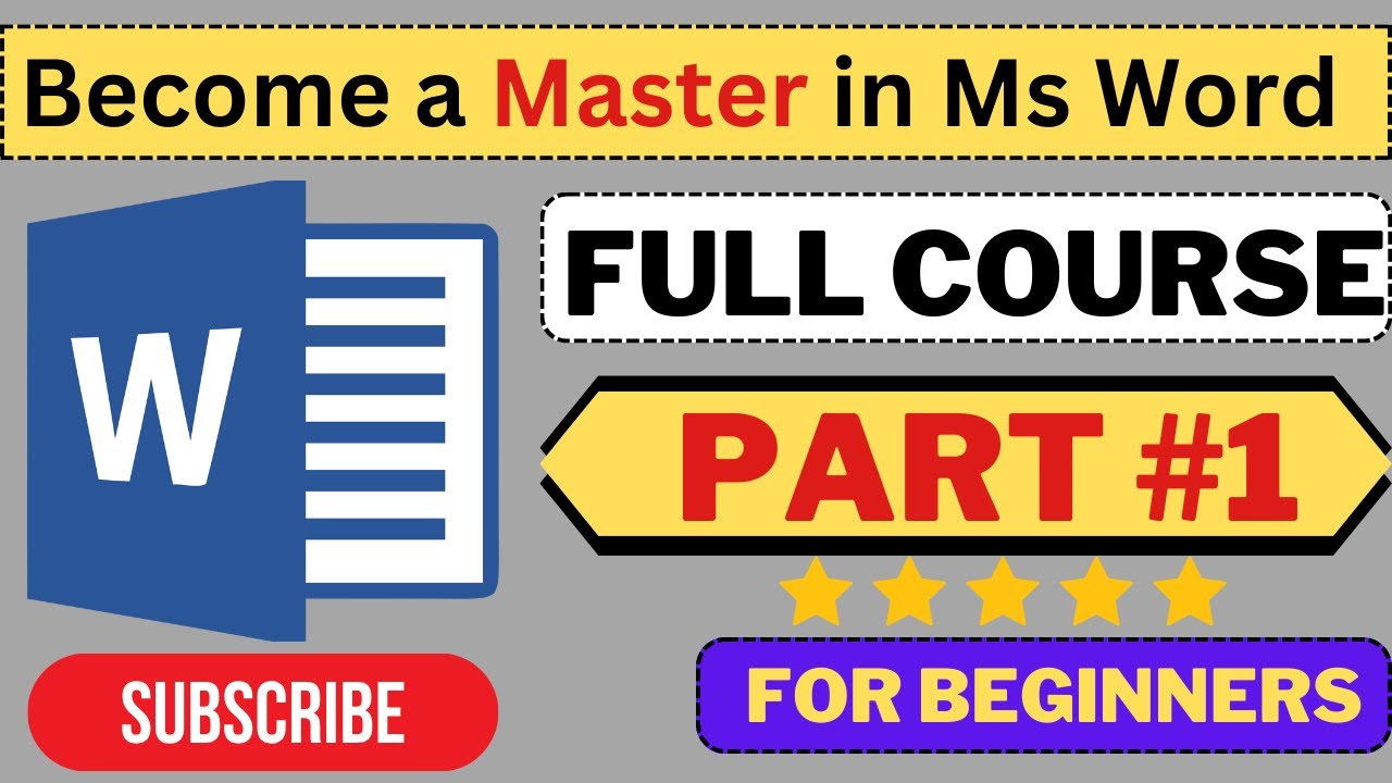 Microsoft Word Full Course Part #1: From Basics to Advanced! - YouTube