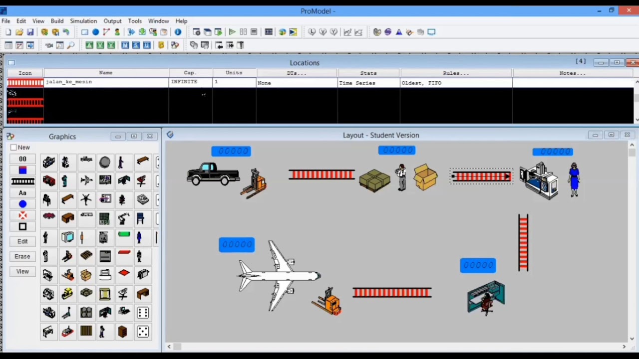Simulasi sistem produksi menggunakan aplikasi Promodel [Student Version ...