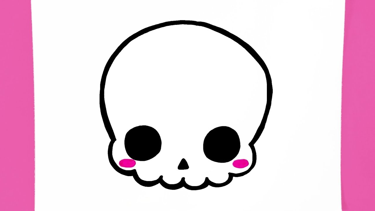 How to draw a CUTE KAWAII HALLOWEEN SKULL | EASY DRAWING STEP BY STEP ...
