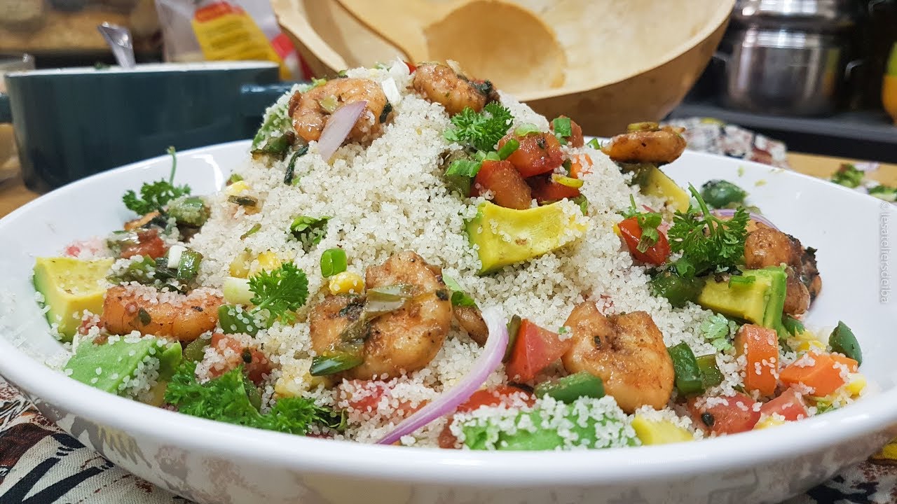 Recette Diet 1 : Fonio aux Legumes et Crevettes - YouTube