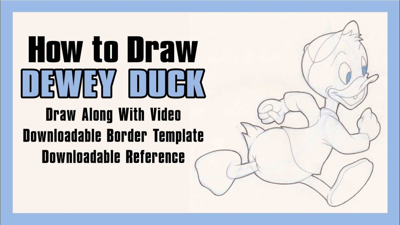 How to Draw Dewey Duck Step-By-Step Downloadable Reference, Template ...