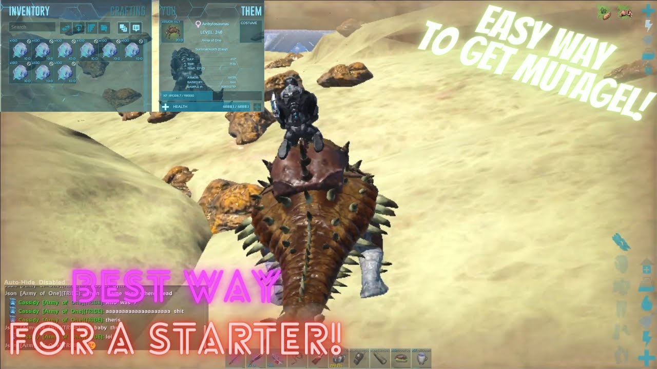 How to get mutagel / mutagen with ankylo in Ark Gen 2 Official - YouTube