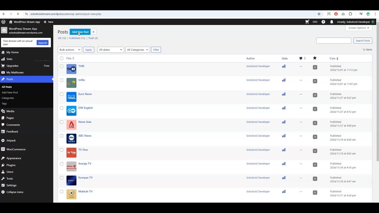 WordStream | WordPress Stream App | Streaming Channel Post Format Url ...