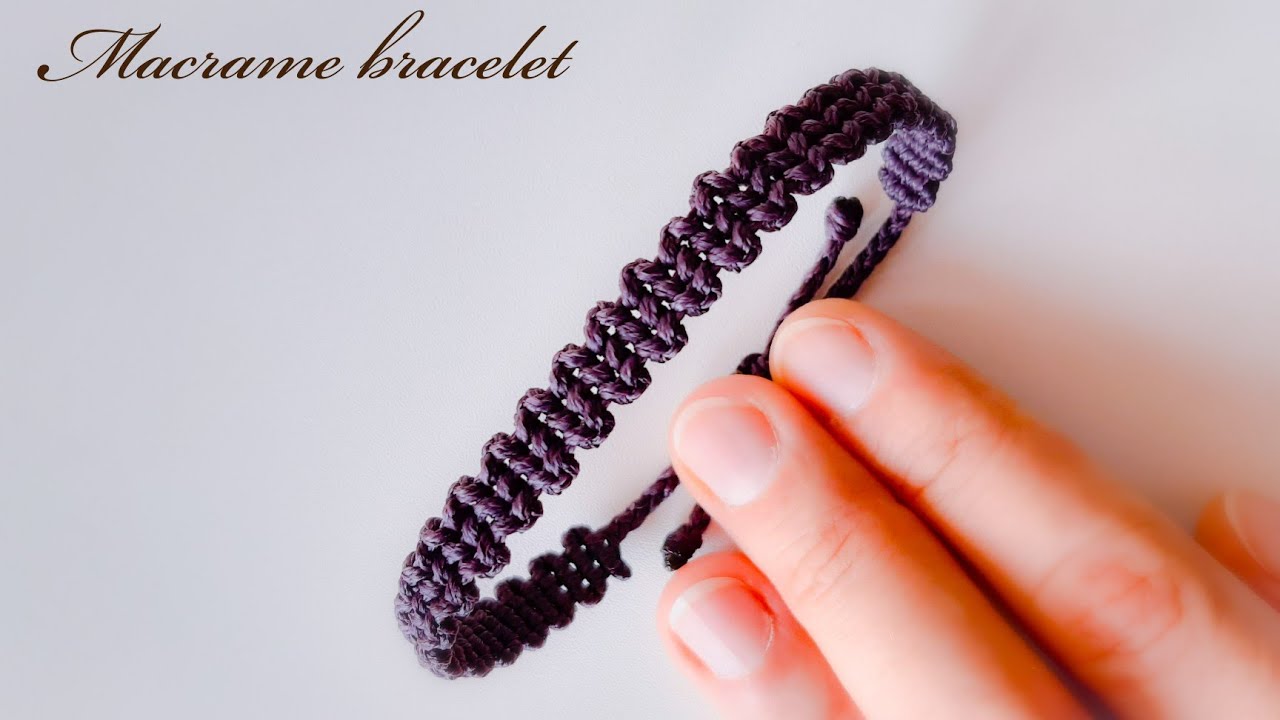 Macrame bracelet easy for beginners / How to make macrame bracelet at home / Tutorial bracelets ...