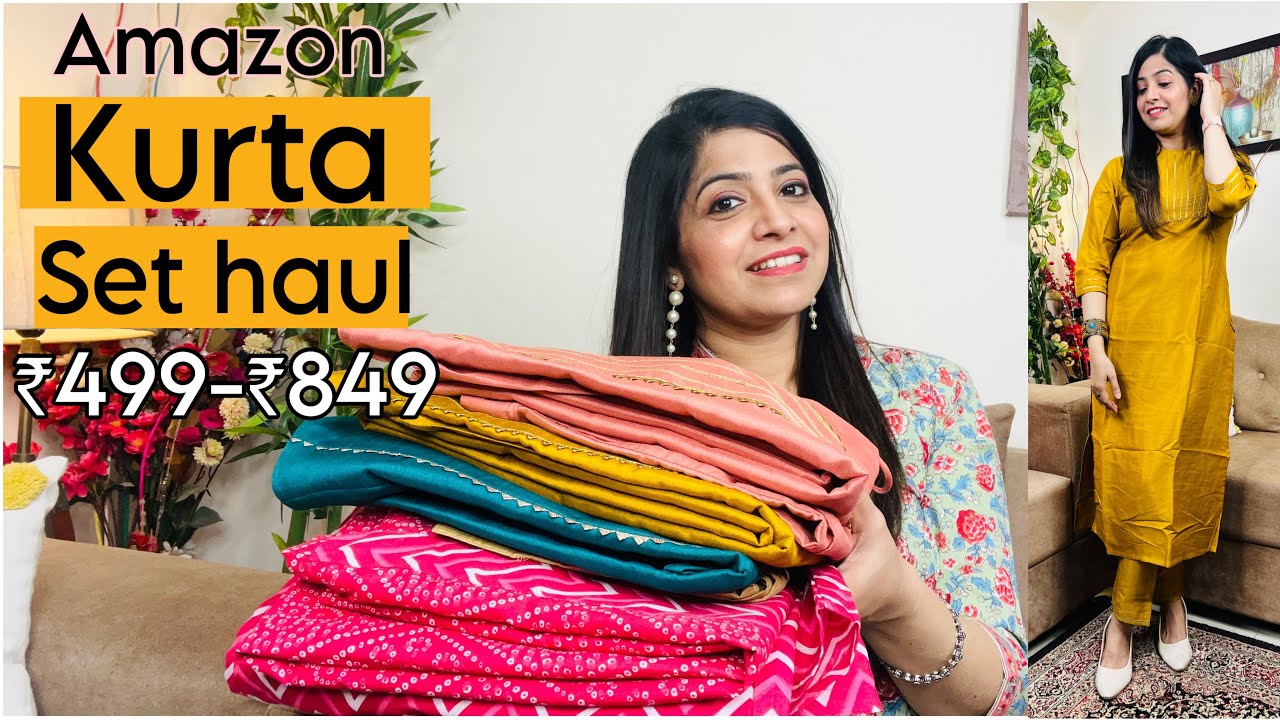 Amazon latest kurta set haul | Office wear kurta sets starting ₹499 ...