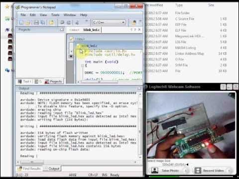 AVR Programming -3 -Burning .Hex file onto AVR chip - YouTube