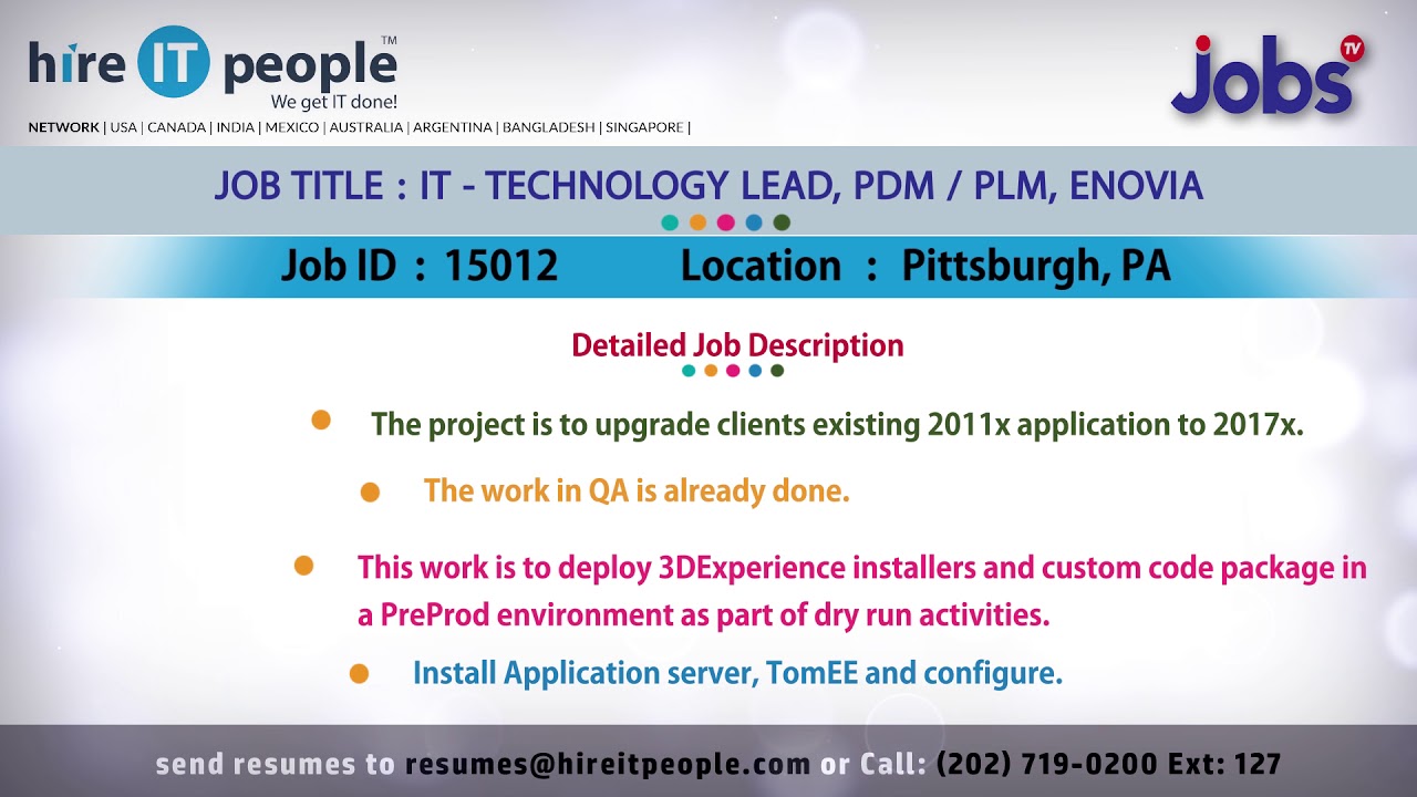 PDM\PLM , Enovia Jobs | Pittsburgh, PA - YouTube