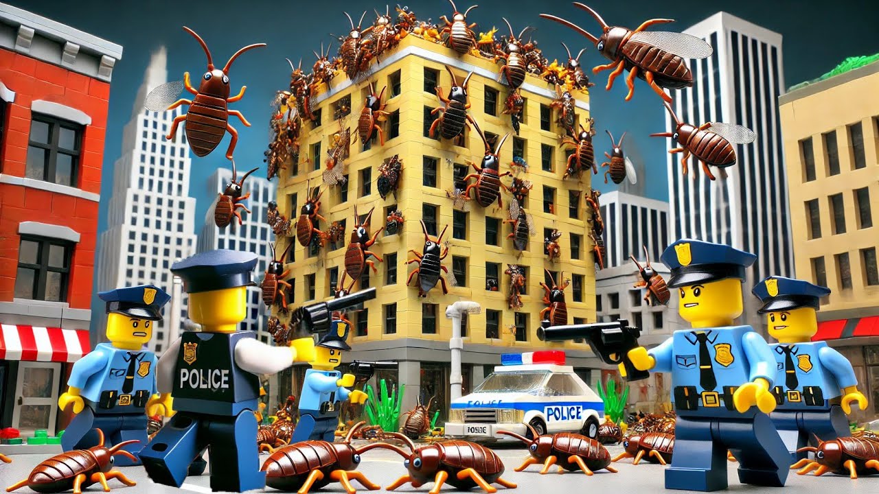 Battle of LEGO City: Cockroaches Swarm Take Over City - YouTube
