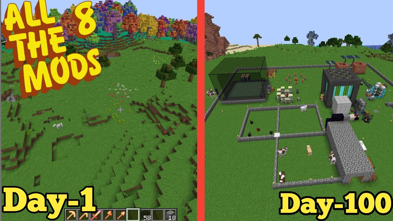 I Survived Minecraft 100 Days in All The Mods 8 - YouTube